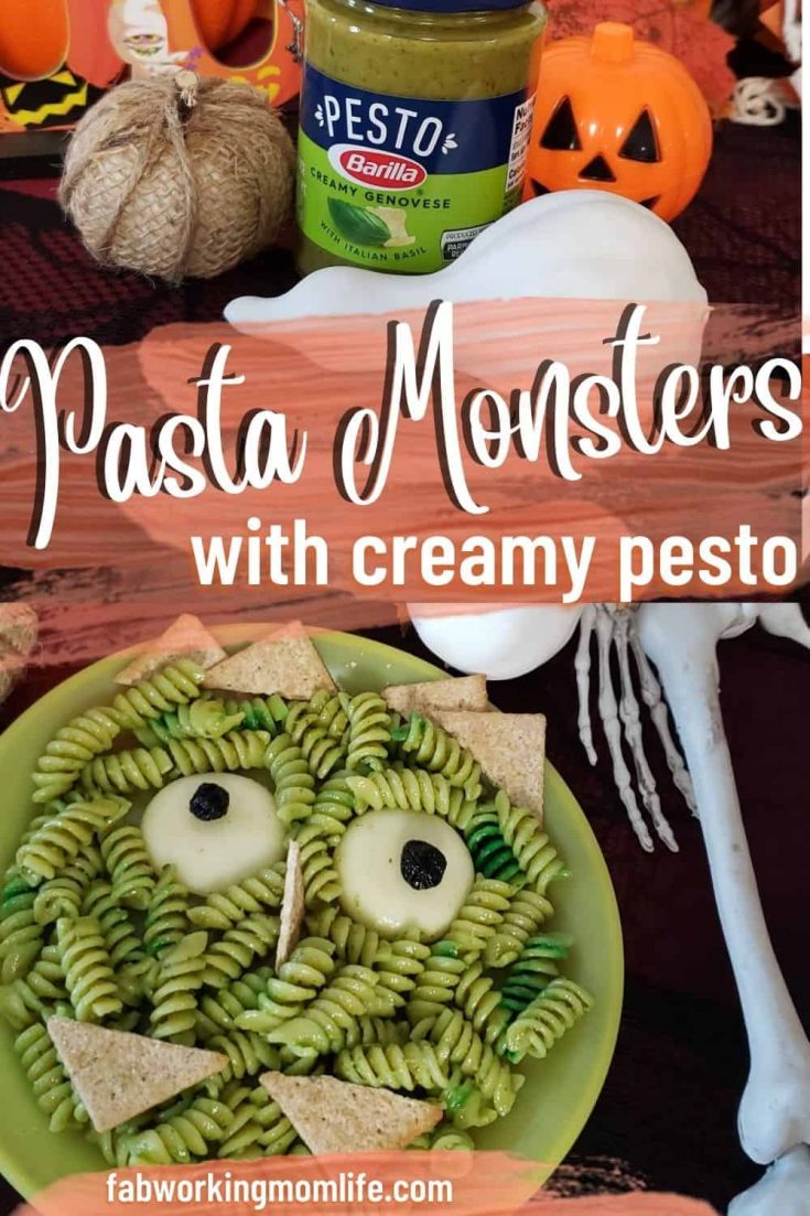 Halloween Pasta Monsters with Pesto - Fab Working Mom Life